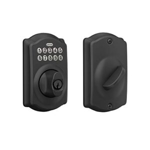 schlage be365 cam 622 keypad electronic deadbolt, matte black