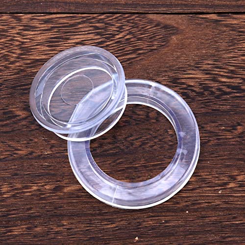 AIEX 2 Inch 2 Set Patio Table Umbrella Hole Ring and Cap Set Silicone Transparent Including 2 Rings and 2 Stoppers