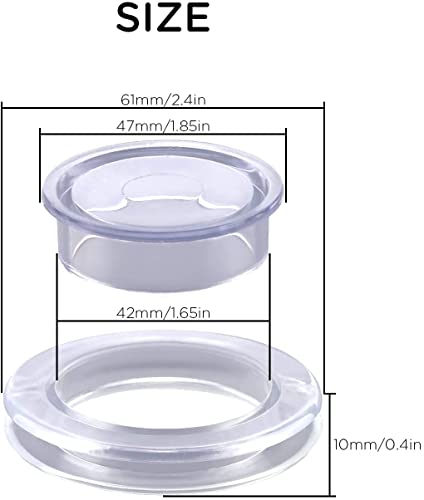 AIEX 2 Inch 2 Set Patio Table Umbrella Hole Ring and Cap Set Silicone Transparent Including 2 Rings and 2 Stoppers