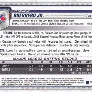 2020 Bowman #50 Vladimir Guerrero Jr. Toronto Blue Jays MLB Baseball Card NM-MT