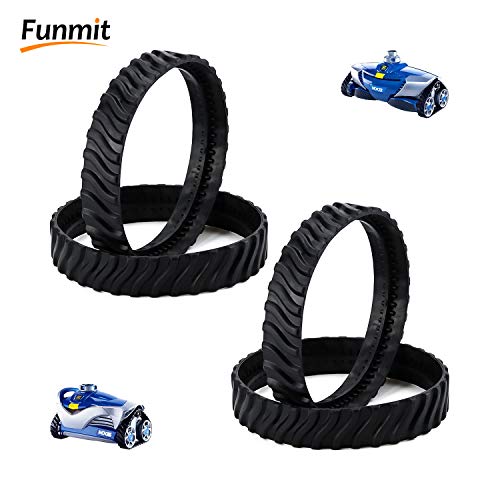 Funmit 4 Pack R0526100 Track (Upgraded Version) Pool Cleaner Wheel Tire Compatible with Zodiac Baracuda MX8 / MX6 Elite In-Ground Pool Cleaner- Made of Heavy-Duty Rubber, Increases Part Life by 50%