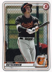 2020 bowman prospects #bp-50 adley rutschman baltimore orioles rc rookie mlb baseball trading card