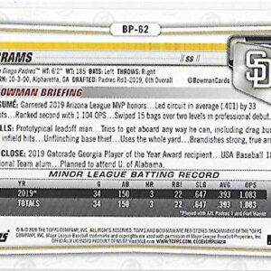 2020 Bowman Prospects #BP-62 CJ Abrams San Diego Padres RC Rookie MLB Baseball Trading Card