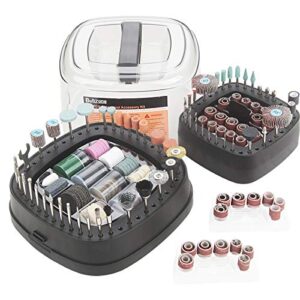 rotary tool accessories kit, butizone 276 pcs accessories, easy for polishing, sanding, cutting, drilling, engraving, sharping, with storage case, universal for 1/8" diameter shanks