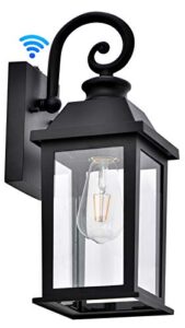 outdoor wall light dusk to dawn sensor porch light exterior wall sconce waterproof matte black wall lantern outdoor light fixture wall mount outdoor light for house (bulb not included)