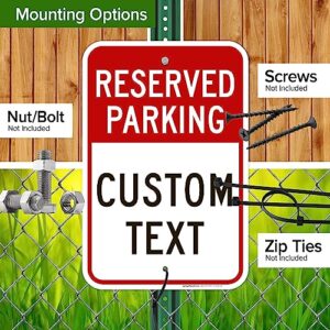 Reserved Parking Sign, Custom Parking Signs for Business, 12x18 Inches, Rust Free .063 Aluminum, Fade Resistant, Made in USA by My Sign Center (Post Holes)