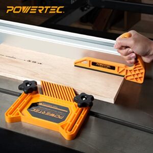 POWERTEC 71555 2-Pc Universal Featherboard and L-Shaped Table Saw Push Stick Woodworking Safety Kit