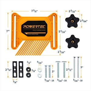 POWERTEC 71555 2-Pc Universal Featherboard and L-Shaped Table Saw Push Stick Woodworking Safety Kit