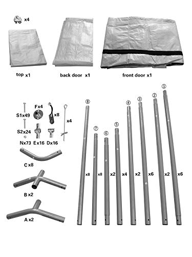 walnest Auto Storage Shelter Car Garage Steel Heavy Duty Carport Canopy Metal Frame Tent Waterproof (10×10×8ft, Gray)