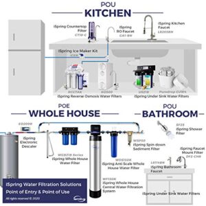 iSpring FG15B-KS Premium Quality Super Capacity GAC and KDF Carbon Filter Replacement Cartridge for Direct Connect Under Sink Water Filtration System US21B, 10” x 4.5”