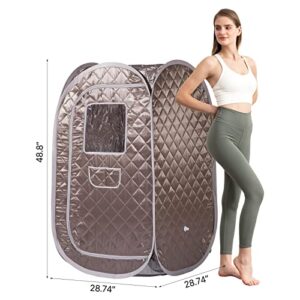 ZONEMEL Portable Steam Sauna Tent, Lightweight Folding Tent, Personal Steam Sauna SPA for Relaxation at Home, Steamer NOT Included (Dark Grey)