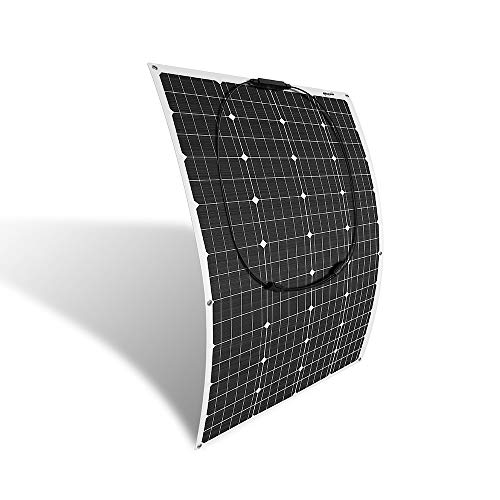 Flexible Solar Panel 120W 12V Monocrystalline Bendable - 120 Watt 12Volt Semi-Flexible Mono Solar Panels Charger Off-Grid for RV Boat Cabin Van Car Uneven Surfaces