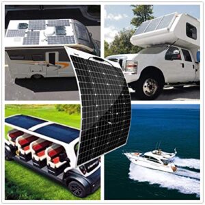 Flexible Solar Panel 120W 12V Monocrystalline Bendable - 120 Watt 12Volt Semi-Flexible Mono Solar Panels Charger Off-Grid for RV Boat Cabin Van Car Uneven Surfaces