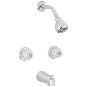 aqua vista 10sho1h-ch-av acrylic knobs tub and shower faucet trim kit, polished chrome two handle