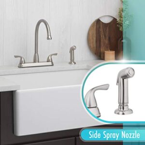 Aqua Vista 21-K822-AV-BND Kitchen Sink Faucet with Side Spray, Brushed Nickel High Arc