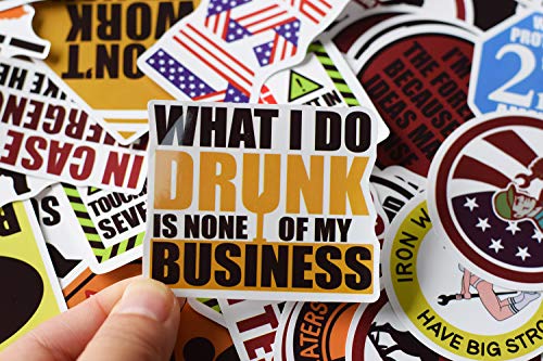 Big100pcs Pack Funny Hard Hat Stickers for Tool Box Helmet, Vinyl Sticker for Men Construction Welding Union Military Ironworker Lineman Oilfield Electrician Pipeliner Ibew - American Patriotic Decals