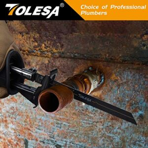 TOLESA Heavy Metal Cutting Reciprocating Saw Blades 9 Inch 14TPI Sawzall Blades for Metal Pipe, Sheet Metal, Rebar, Bi-Metal Sabre Saw Blades Better Wear Resistance for Metal Cutting 5 Pack