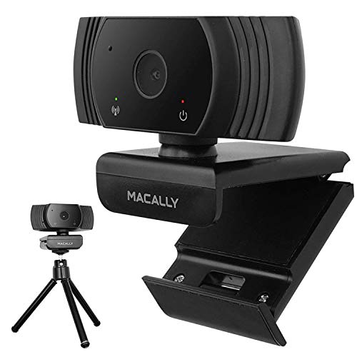 Macally 1080P Webcam with Microphone - Stay Connected Virtually - 120° Wide Angle HD 30FPS USB Computer Camera for Desktop - Web Cam for Streaming, Meetings, Skype, Zoom, PC, Laptop, Mac, Face Time