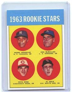 pete rose rookie card 1963 topps rookie stars #537 cincinnati reds reprint - ships in mint brand new holder