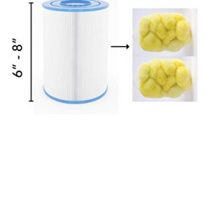 Filter Minion, 2 Pouch FM2P-G Replacement Filter for Hot Tub/Spa & Above Ground Pools, Standard Cartridges 6"-8" Tall, Yellow