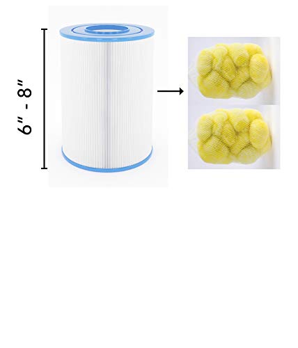 Filter Minion, 2 Pouch FM2P-G Replacement Filter for Hot Tub/Spa & Above Ground Pools, Standard Cartridges 6"-8" Tall, Yellow