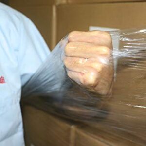 2 Pack 1500ft Industrial Clear Stretch Wrap Film 70 Gauge 15" with 3inch Plastic Rolling Handle for Pallet Wrap, Durable Self-Adhering Packing, Moving, Packaging, Heavy Duty Shrink Film, BOMEI PACK