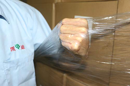 2 Pack 1500ft Industrial Clear Stretch Wrap Film 70 Gauge 15" with 3inch Plastic Rolling Handle for Pallet Wrap, Durable Self-Adhering Packing, Moving, Packaging, Heavy Duty Shrink Film, BOMEI PACK