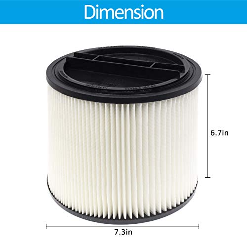 Wocase 90304 Cartridge Filter Replacement, Compatible with Shop-Vac Shop Vac 90304, 90350, 90333, 903-04-00, 9030400, 90595, 5 Gallon Up Wet/Dry Vacuum Cleaners