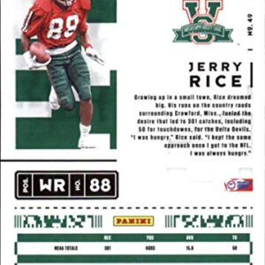 2020 Contenders Draft (NCAA) Football Season Ticket #49 Jerry Rice Mississippi Valley State Delta Devils Official Panini America Trading Card