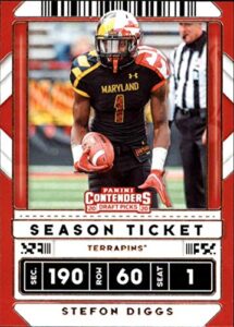 2020 contenders draft (ncaa) football season ticket #92 stefon diggs maryland terrapins official panini america trading card