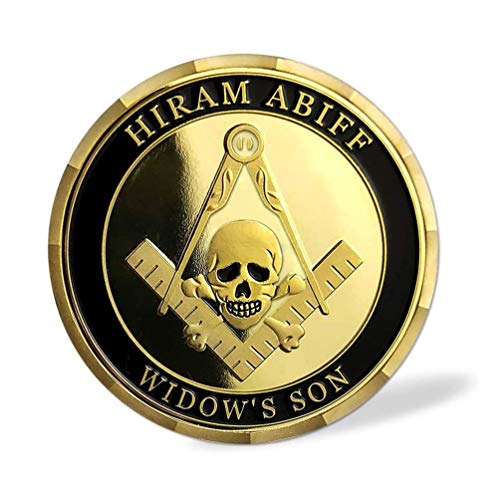 Masonic Challenge Coin Grand Master Hiram Abiff Widow Son Freemason Skull Commemorative Coins Gift