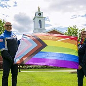 ENMOON Progress Pride Flag Rainbow Vibrant Colors(3’x 5’, Poly,1 Pack) Perfect for Showing Your Pride LGTBQ Community Support