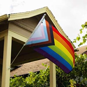 ENMOON Progress Pride Flag Rainbow Vibrant Colors(3’x 5’, Poly,1 Pack) Perfect for Showing Your Pride LGTBQ Community Support