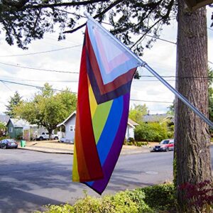 ENMOON Progress Pride Flag Rainbow Vibrant Colors(3’x 5’, Poly,1 Pack) Perfect for Showing Your Pride LGTBQ Community Support