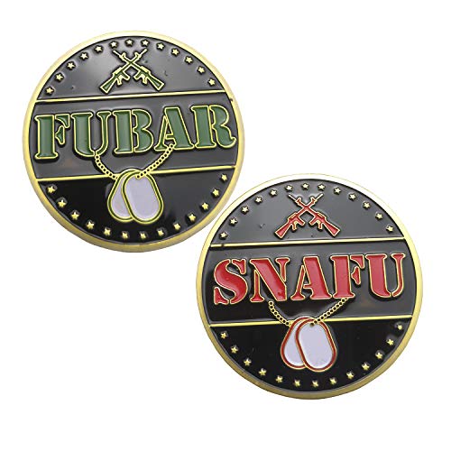 Decision Making Flipping Coin FUBAR Snafu Challenge Coin (Gold)