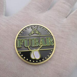 Decision Making Flipping Coin FUBAR Snafu Challenge Coin (Gold)