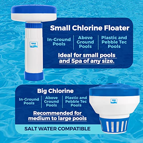 440 Mini Premium Floater Dispenser for Spa, Hot Tub and Small Pools for 1 Inch Chlorine or Bromine Tablets. (Tablets NOT Included) Adjustable Chemical Float from 0 to 13 Flow Control