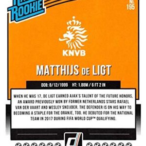 2018-19 Panini Donruss Soccer #195 Matthijs de Ligt Netherlands Rated Rookie Official Panini 2018-2019 Futbol RC Card