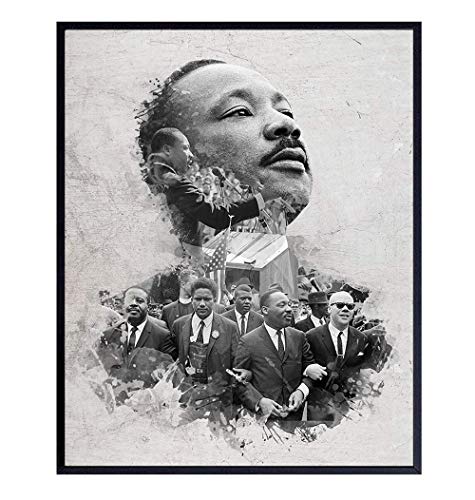 Dr Martin Luther King, MLK, Civil Rights Art - African American Wall Decor, Decoration for Living Room, Bedroom, Office - Gift for Black History Month - UNFRAMED Black Lives Matter Poster Print Photo