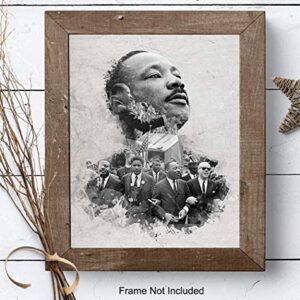 Dr Martin Luther King, MLK, Civil Rights Art - African American Wall Decor, Decoration for Living Room, Bedroom, Office - Gift for Black History Month - UNFRAMED Black Lives Matter Poster Print Photo