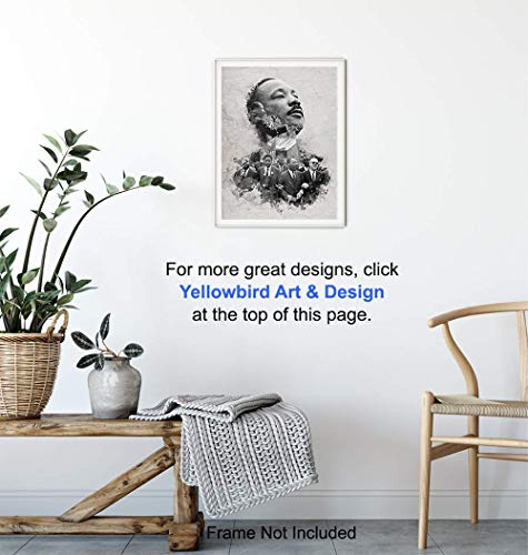 Dr Martin Luther King, MLK, Civil Rights Art - African American Wall Decor, Decoration for Living Room, Bedroom, Office - Gift for Black History Month - UNFRAMED Black Lives Matter Poster Print Photo