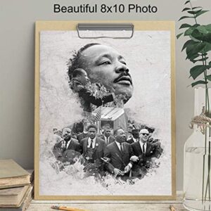 Dr Martin Luther King, MLK, Civil Rights Art - African American Wall Decor, Decoration for Living Room, Bedroom, Office - Gift for Black History Month - UNFRAMED Black Lives Matter Poster Print Photo