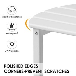 DAILYLIFE Side Table, Plastic Outdoor Adirondack End Table, Patio Coffee Table, Weather Resistant, Pool Composite Outdoor Tables for Patio Deck Garden, Backyard & Lawn Furniture