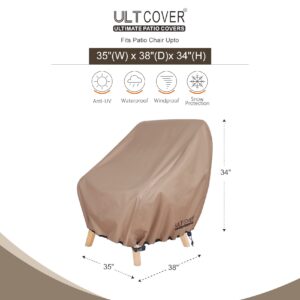 ULTCOVER Waterproof Patio Chair Cover – Outdoor Lounge Deep Seat Single Lawn Chair Cover Fits Up to 35W x 38D x 34H inches