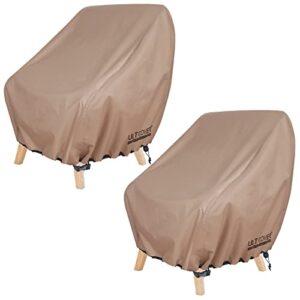 ultcover waterproof patio chair cover – outdoor lounge deep seat single lawn chair cover 2 pack fits up to 28w x 30d x 32h inches