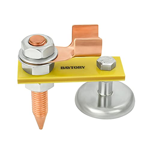 BAYTORY Upgrade Magnetic Welding Support Ground Clamp Tools, Welding Magnet Head Strong Magnetism Large Suction, Copper Tail Welding Accessories Stability Clamps