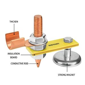 BAYTORY Upgrade Magnetic Welding Support Ground Clamp Tools, Welding Magnet Head Strong Magnetism Large Suction, Copper Tail Welding Accessories Stability Clamps