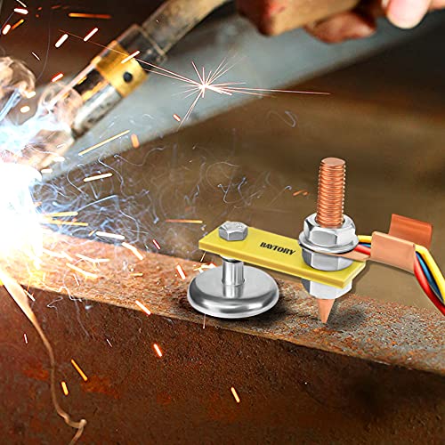 BAYTORY Upgrade Magnetic Welding Support Ground Clamp Tools, Welding Magnet Head Strong Magnetism Large Suction, Copper Tail Welding Accessories Stability Clamps