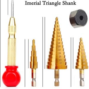 Rocaris 34-Pack Woodworking Chamfer Drilling Tool, 6Pcs Countersink Drill Bits, 7Pcs Countersink Drill Bit, 8Pcs Wood Plug Cutter, 1Pcs Center Punch, 8Pcs Core Drill Bit Set and 3pcs Step Drill Bit