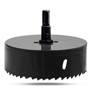 PHITUODA 4-1/4" / 108mm Hole Saw with Hex Shank Drill Bit Adapter, 38mm Cutting Depth HSS Bi-Metal Hole Cutter Corn Hole Saw for Recessed Light, Smoothly Cutting in Wood Plastic Drywall and Thin Metal